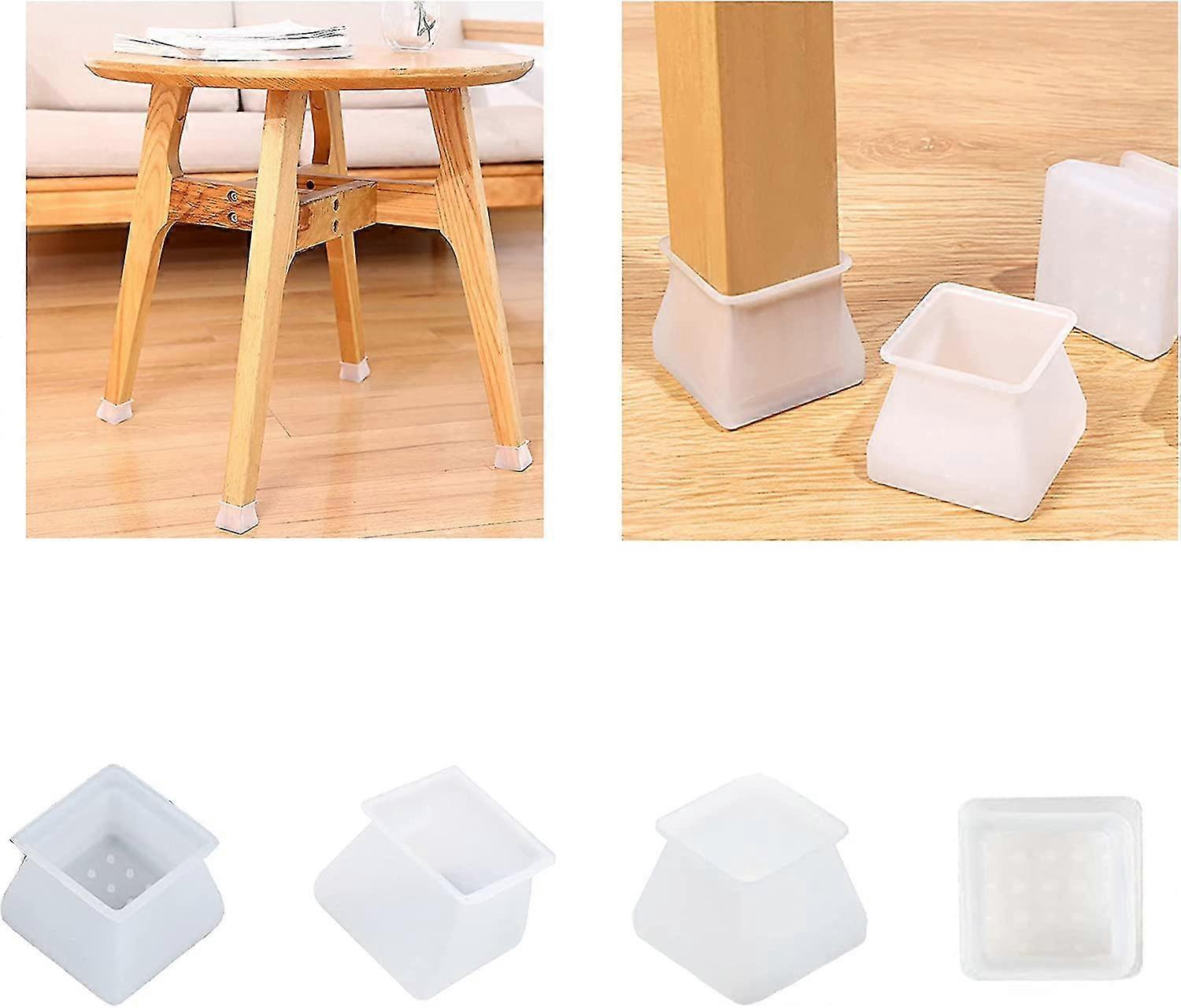 24 Pcs Chair Leg Silicone Chair Cap Foot Cover Square Table Leg Prevent ...
