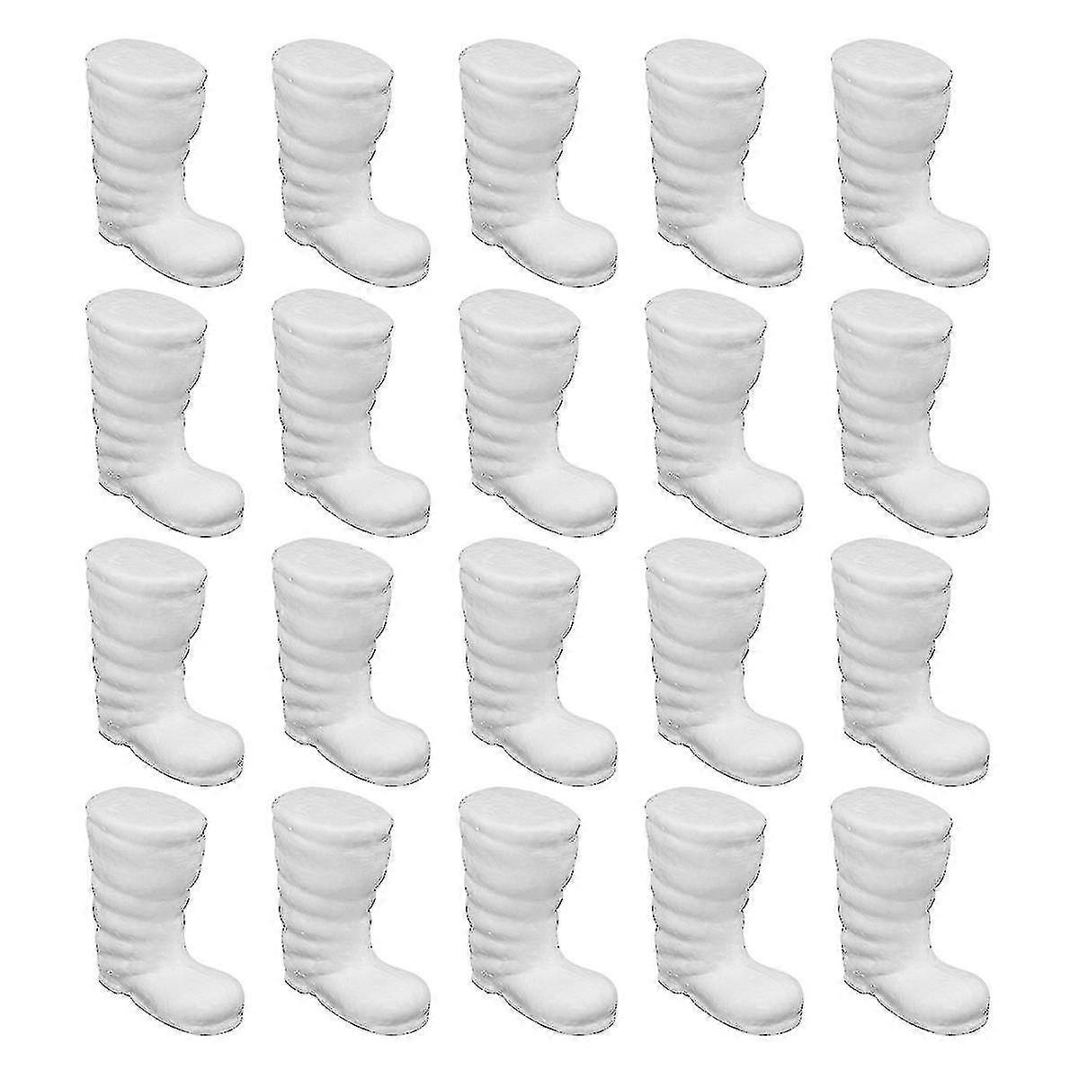 20pcs Styrofoam Solid Christmas Boots Polystyrene Ornament Diy ...