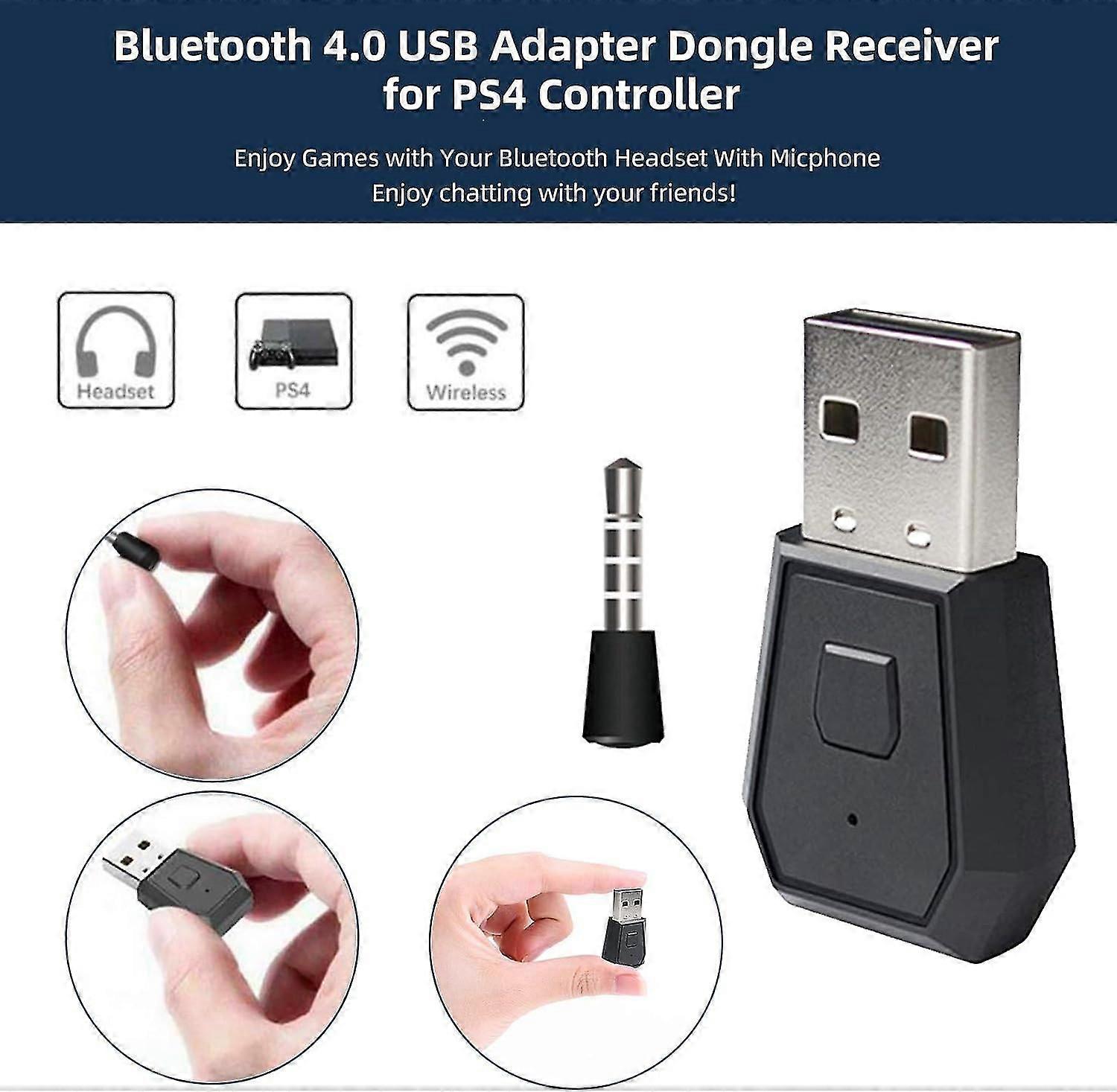 PS4 Bluetooth Adapter Wireless, PS4 PS5 Dongle Mini USB 4.0 Headset ...