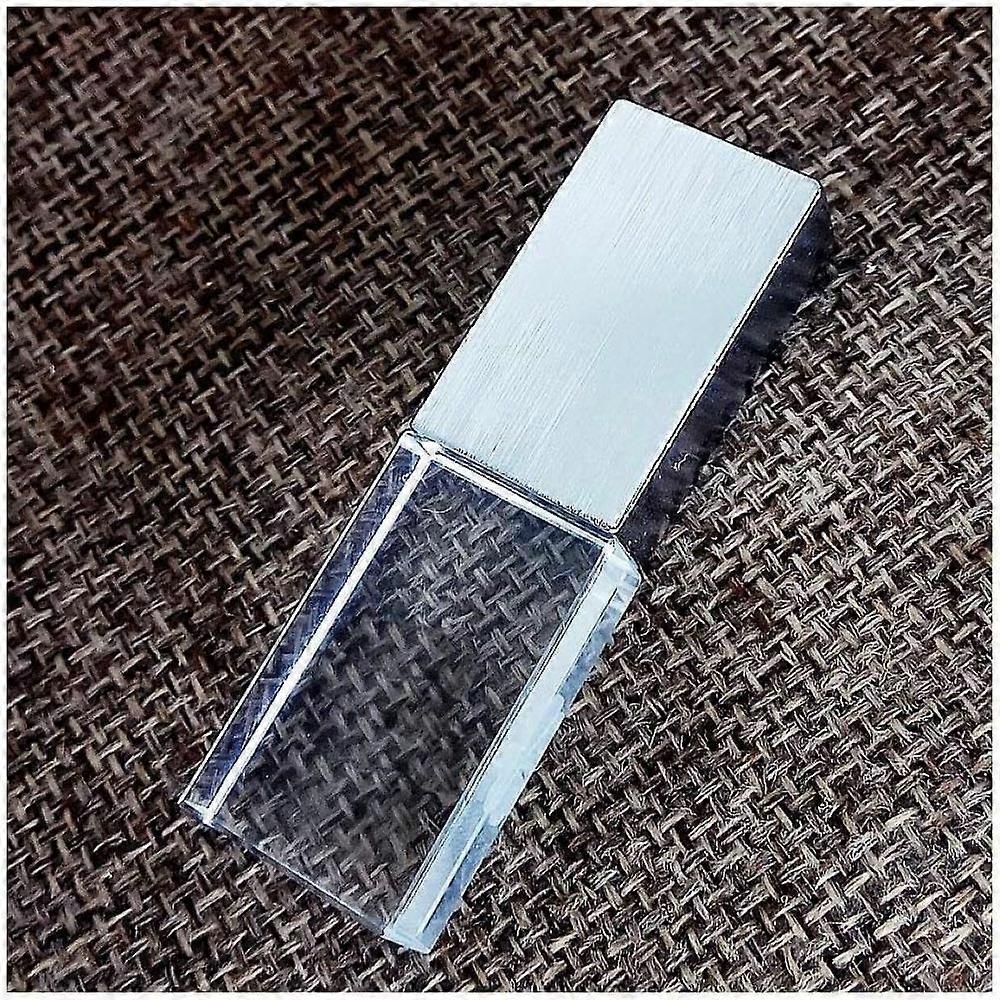 Crystal Transparent Rectangle Genuine USB Flash Drive, LED Light ...