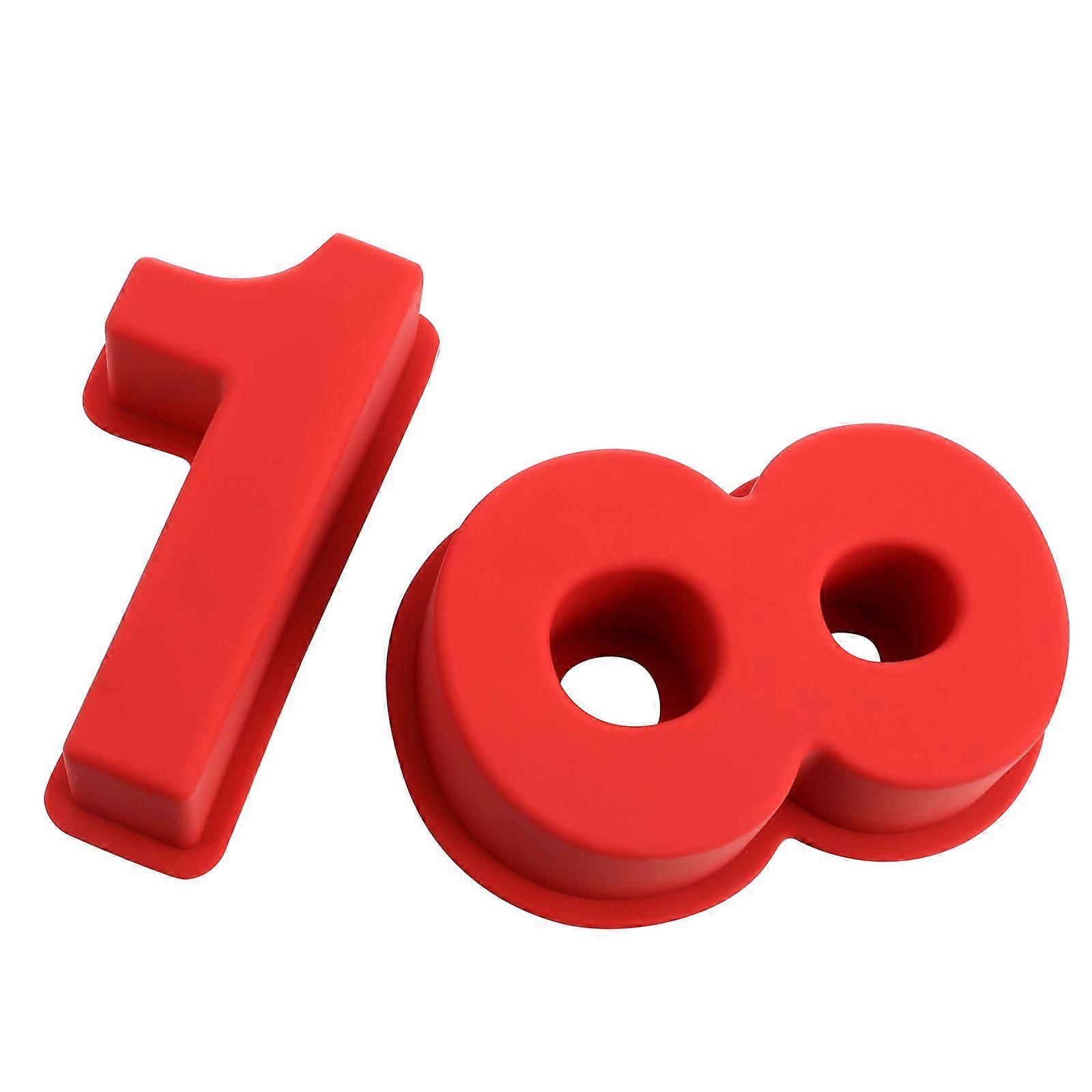 2Pcs Number Design Silicone Cake Molds DIY 18 Birthday Cake Baking ...