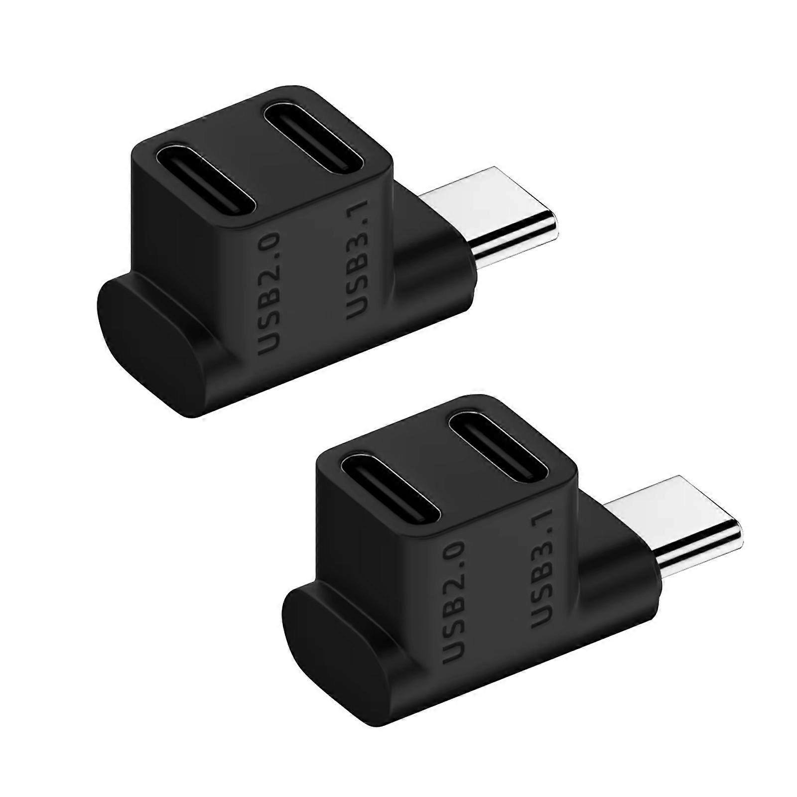 U-shaped USB 3.1 Type C Male to Female 1 to 2 Adapter PD100W 4K60HZ ...