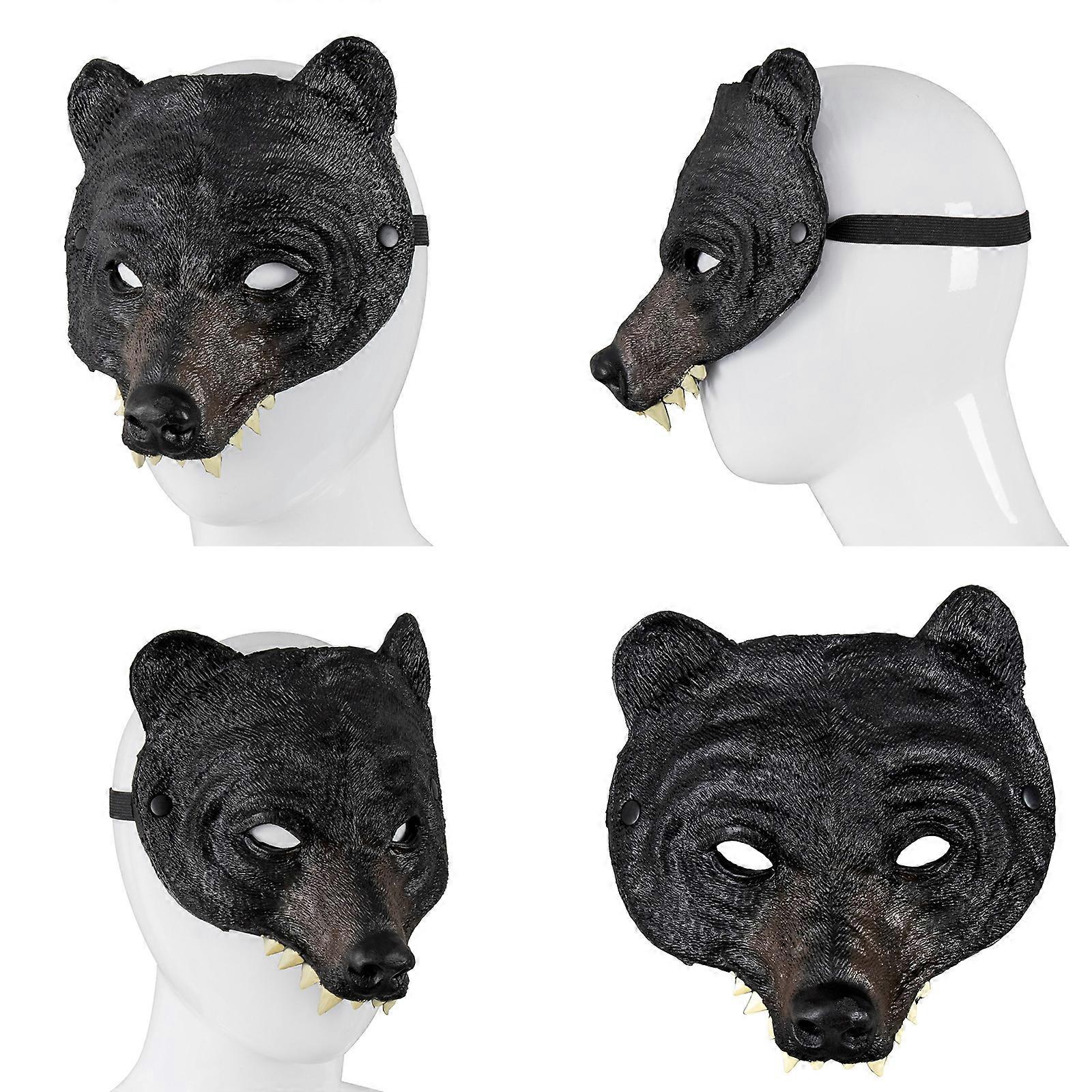 Realistic Bear Masquerades Mask Animal Head Half Face Mask for ...