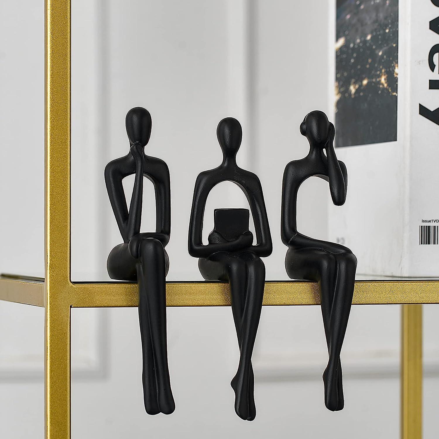 Black Decorative Statue Abstract Resin Sculpture Ornament Art Figurine ...