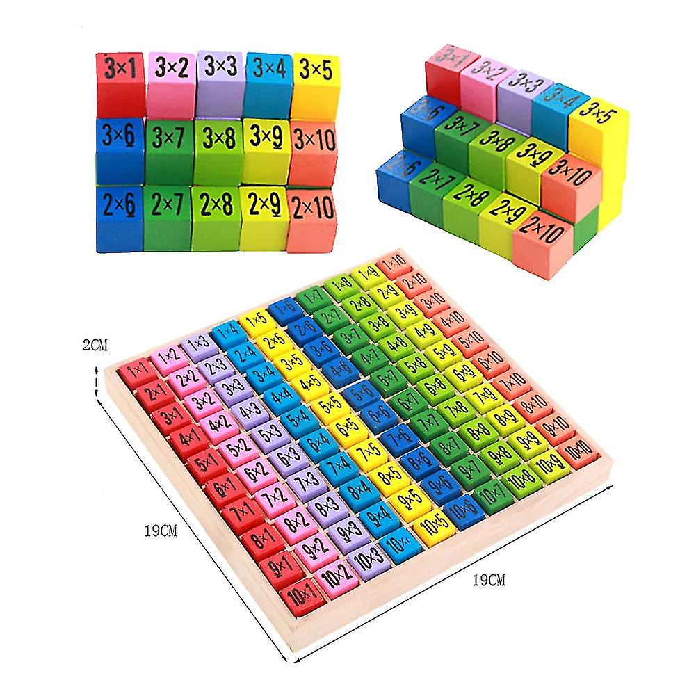 Wooden Times Table Board, 10 X 10 Times Tables Math Toy Educational ...