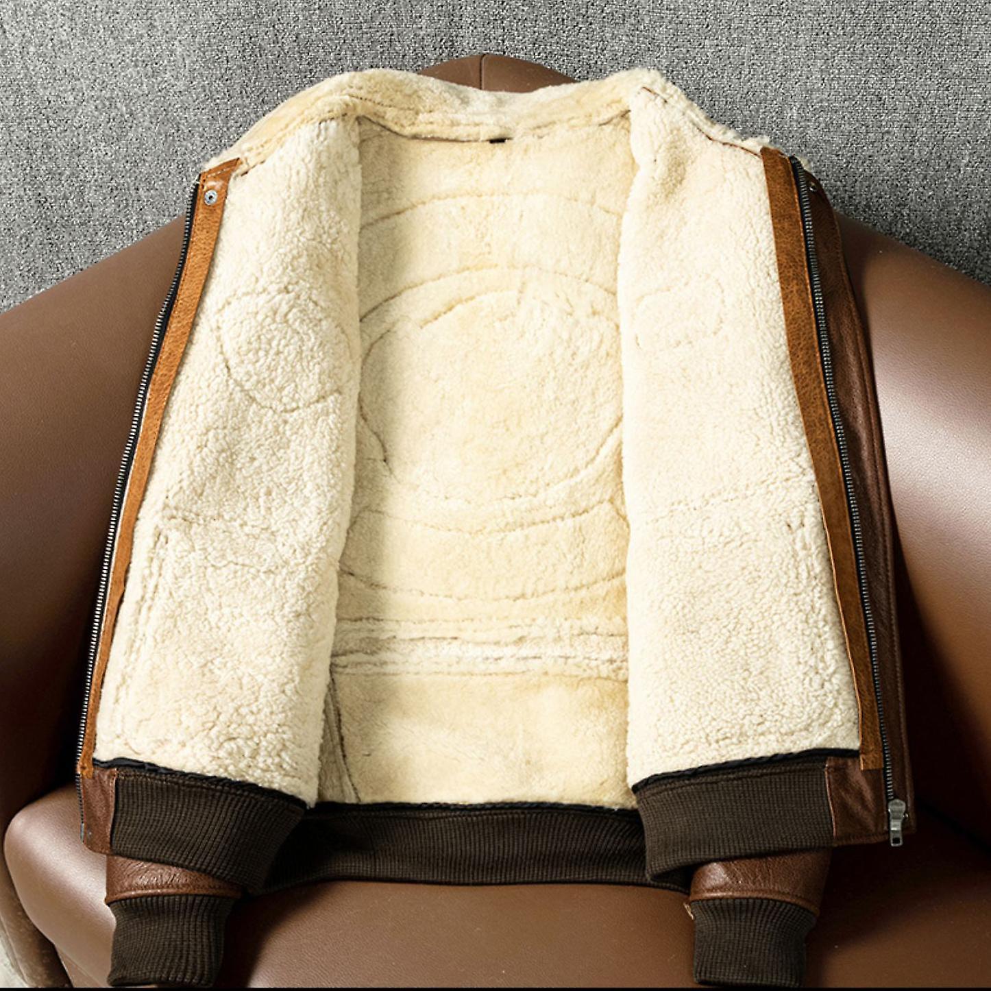 ilitary A2 Pilot Bomber Genuine Leather Jacket en Vintage Air Force ...