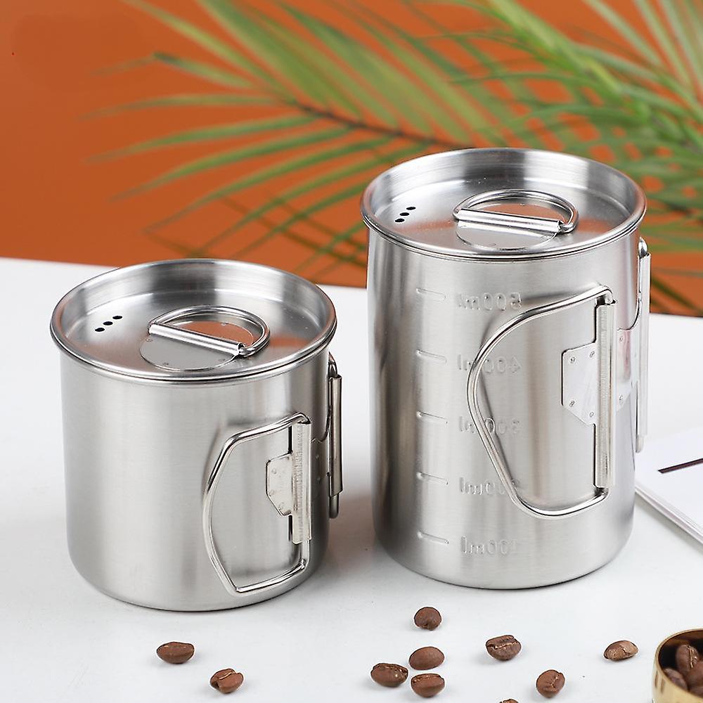 Outdoor camping stainless steel cup camping tableware water cup with ...