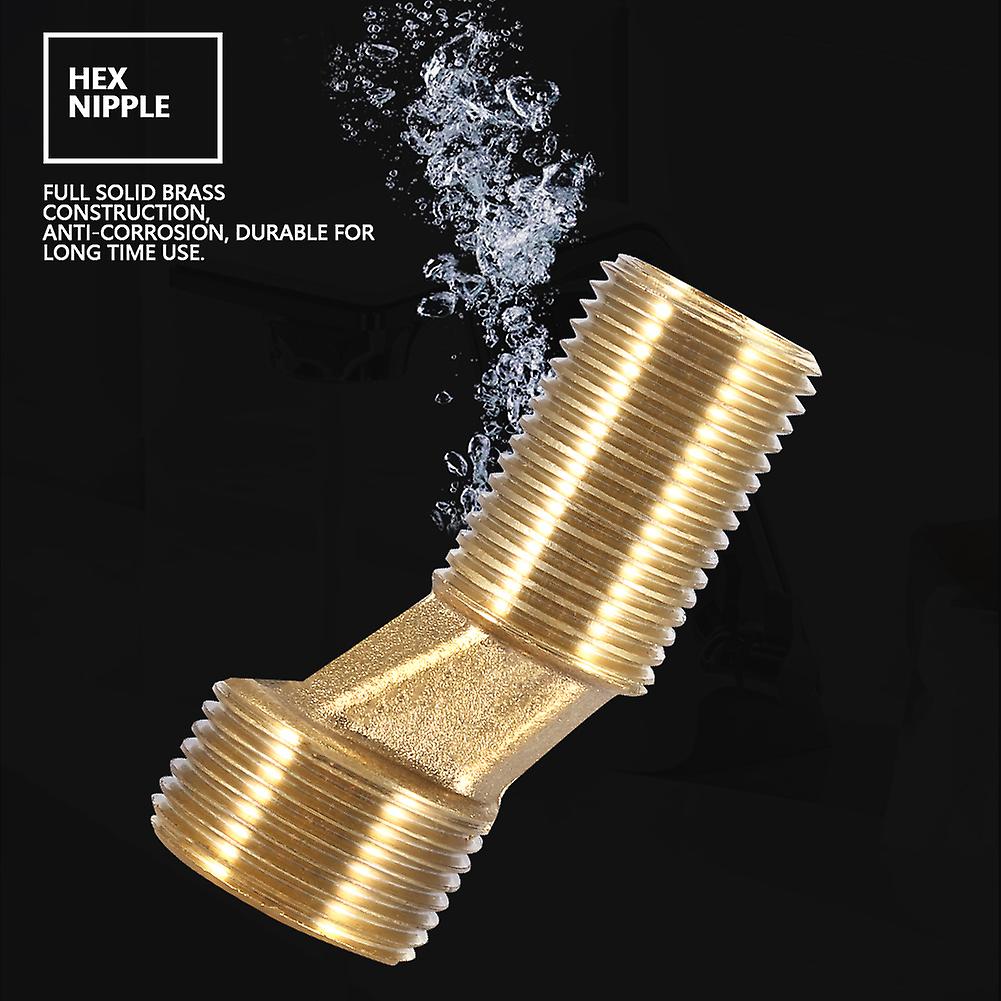 Hex Nipple 3/4 x 1/2 -Npt Brass Pipe Fitting Water Tube Connecting ...