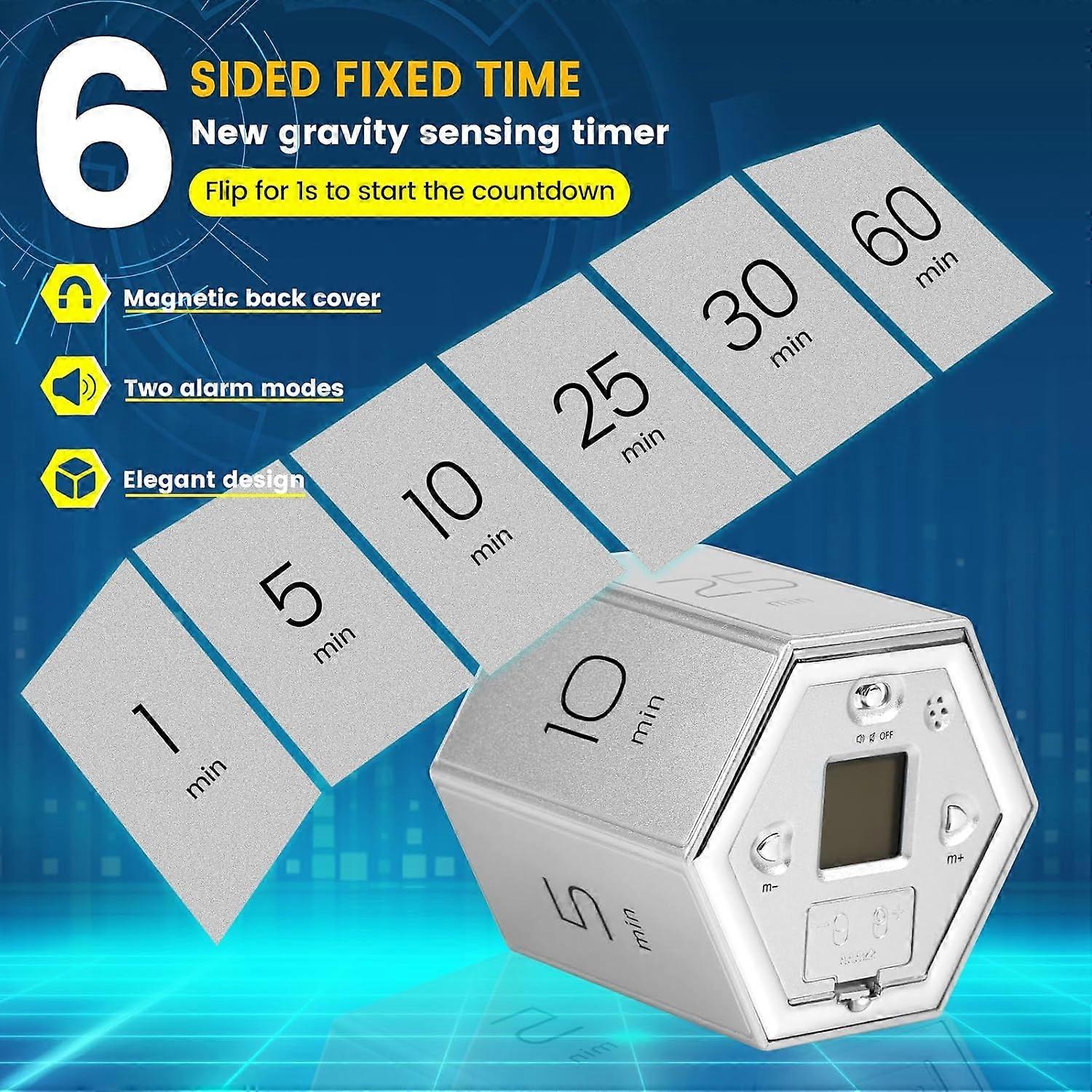 Pomodoro Cube Timer 1/5/10/25/30/60min and Custom Countdown Flip Focus Timer | Fruugo CZ