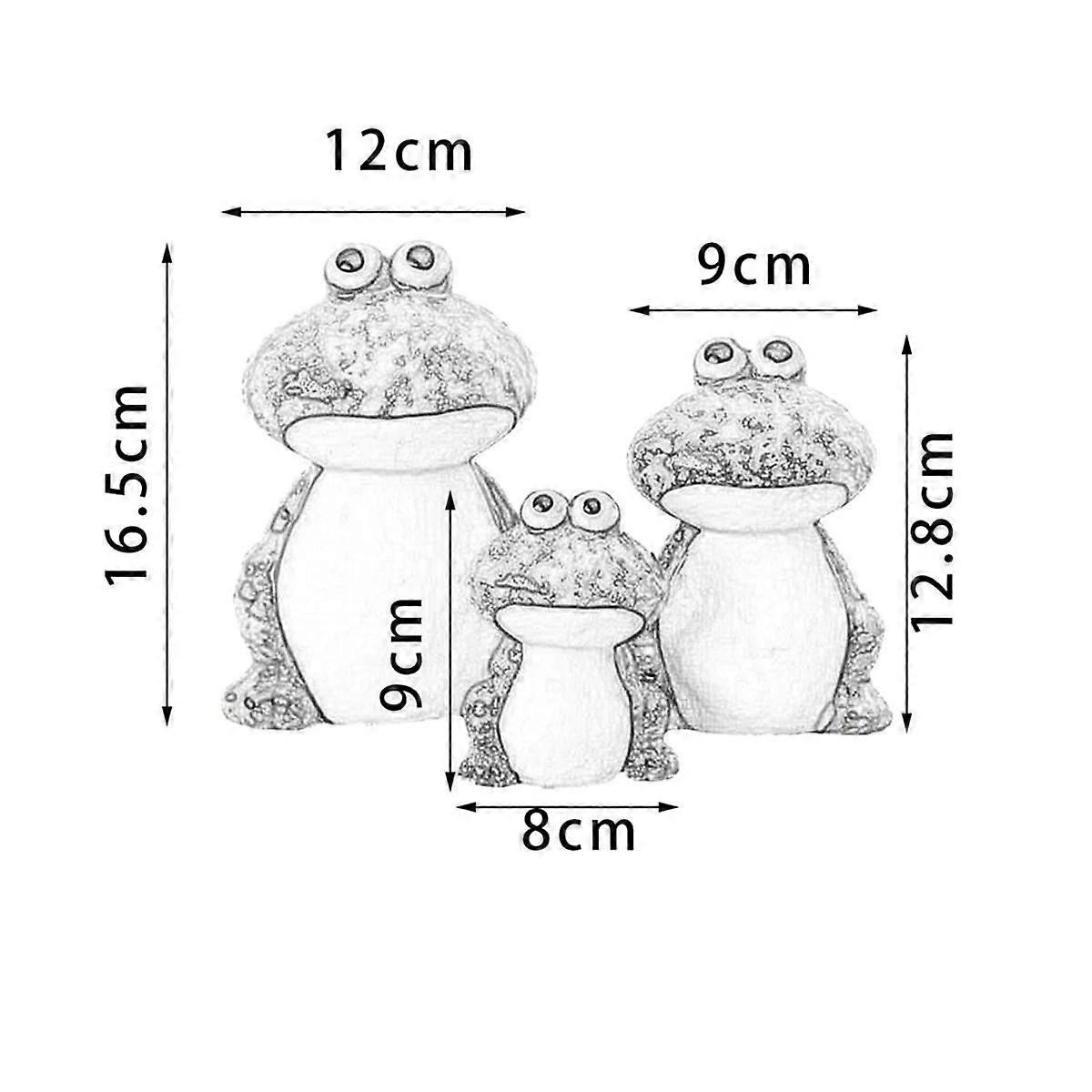 3 Pieces Frog Family Figurines Frog Statue Miniature Ceramic Frog ...