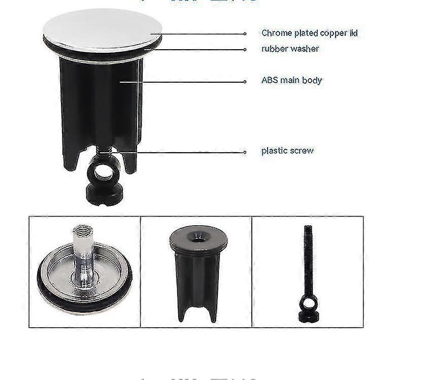 Universal Sink Plug, Bathroom Basin Sink Plug Replacement Drain Pop-up ...
