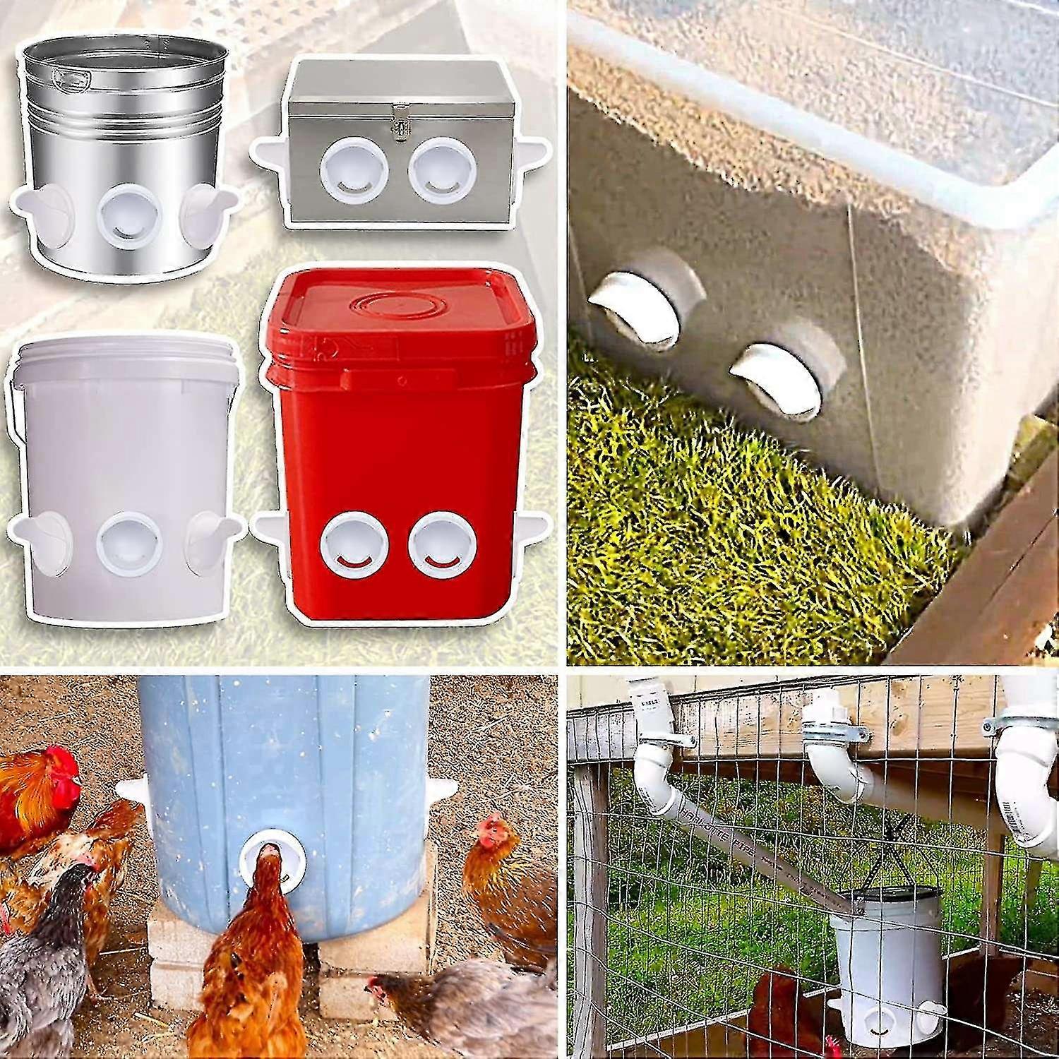No Waste Chicken Feeder With Rat Stopper Caps,diy Poultry Feeder_gift ...