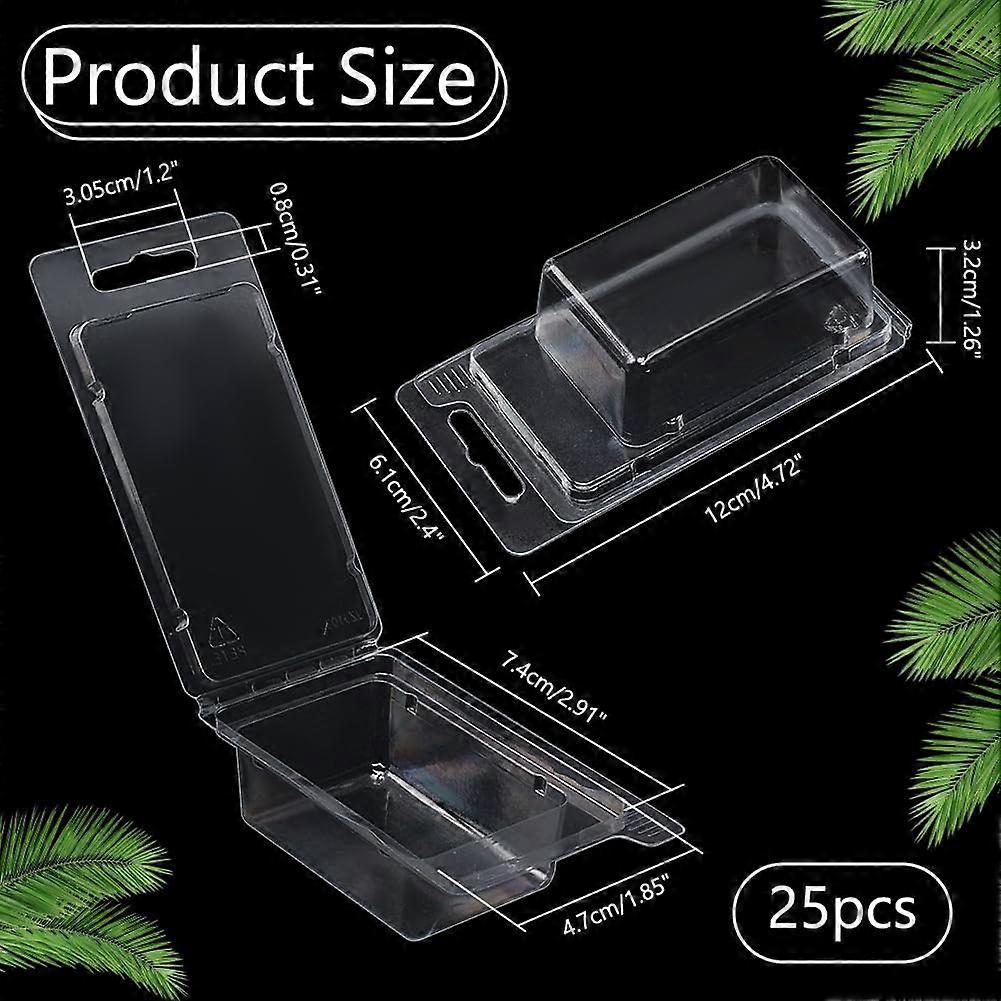 25 Pcs Clamshell Display Boxes 12x6.1x3.2cm Short Card Protect Boxes ...