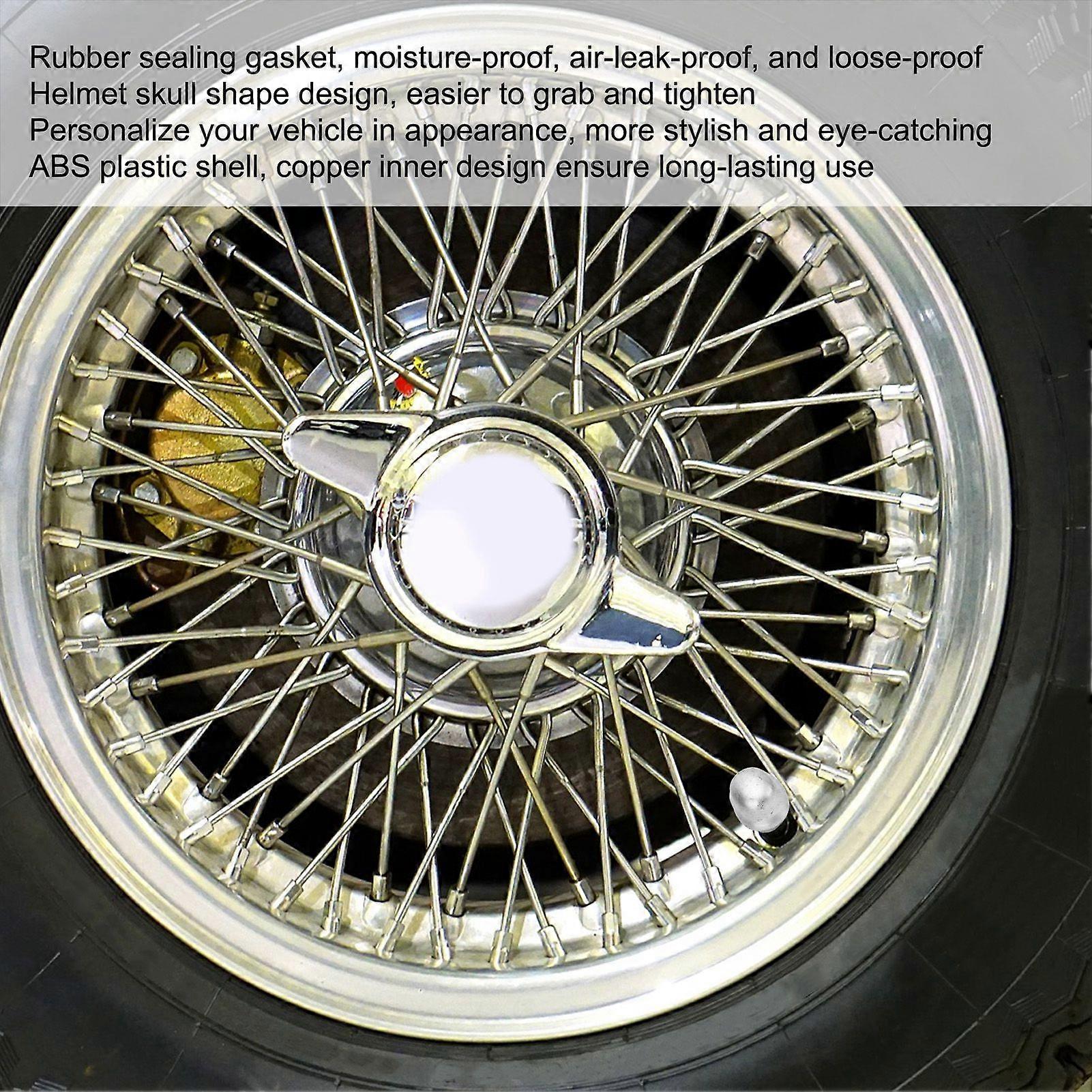 4Pcs/Set Helmet Skull Type Tire Valve Stem Caps with Rubber Ring ...