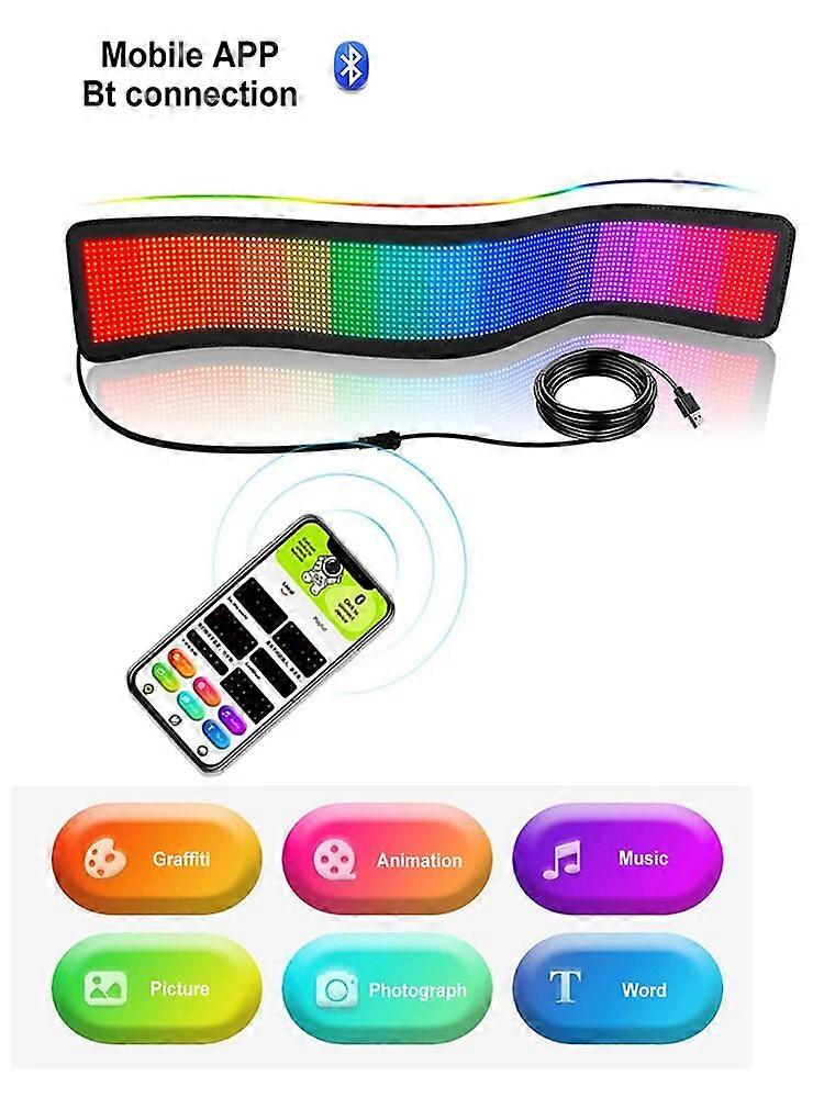 5V Car LED Flexible Display LED Matrix Pixel Panel USB Car Rear Window ...