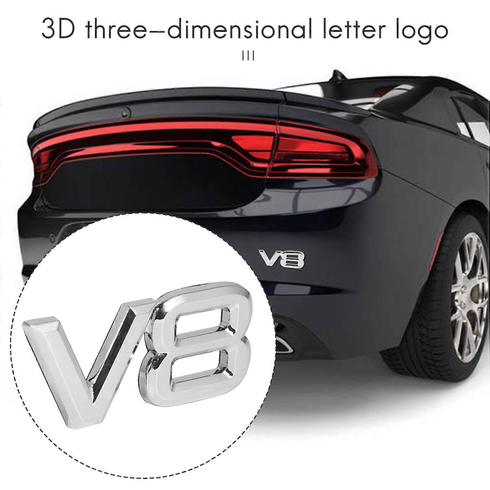 7.5x3.5cm Auto car V8 stickers 3D Chrome Sticker Badge Emblem | Fruugo UK