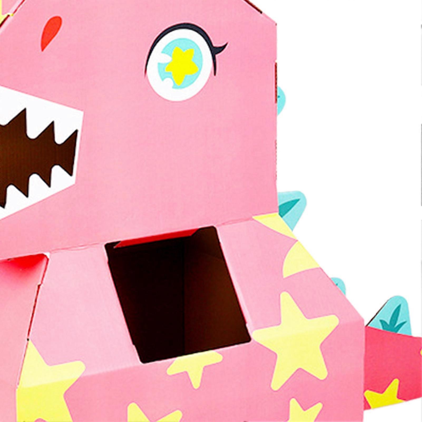 Paper Dinosaur Head Costumes Toy DIY Wearable Interactive Cardboard ...