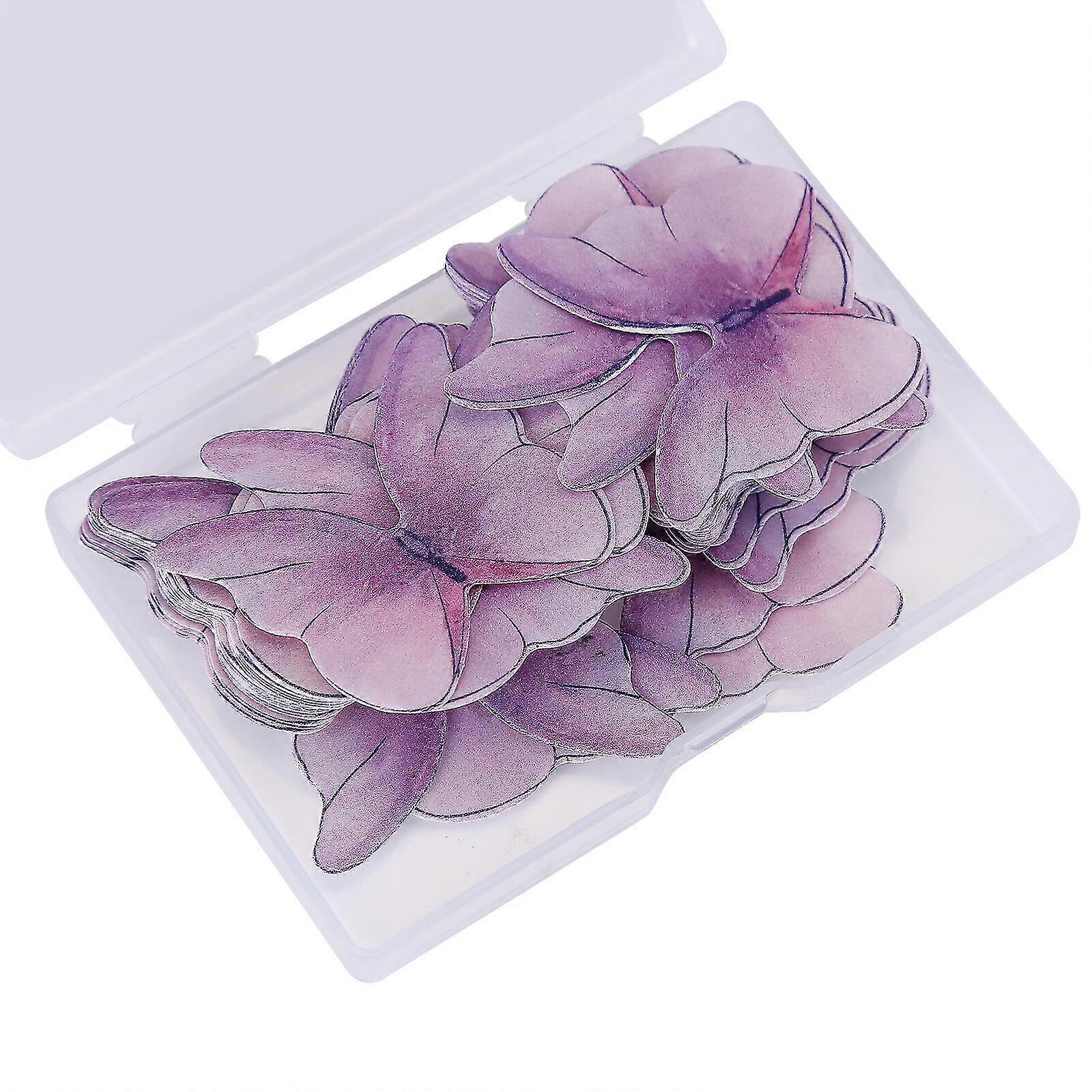 48PCS Edible Butterfly Wafer Paper 3D Colorful Cake Realistic Butterfly ...