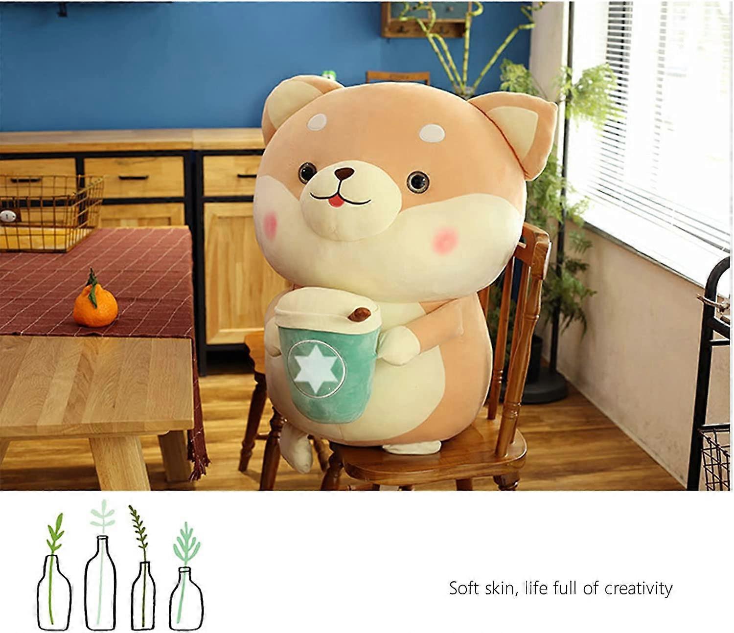 9 Inch Dog Plushie Stuffed Animal With - Kawaii Cute Bubble Milk Tea ...