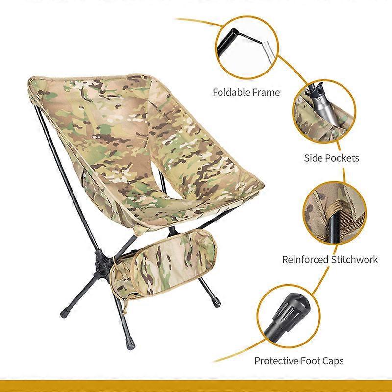 OneTigris Portable Camping Outdoor Chairss Multicam Foldable Outdoor ...