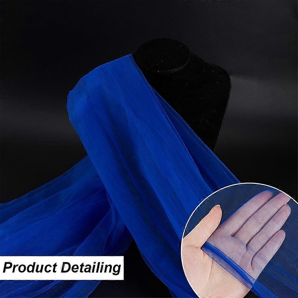 5.5x1.7 Yards Blue Tulle Fabrics Chiffon Sheer Crepe Fabric Blue Fabric ...