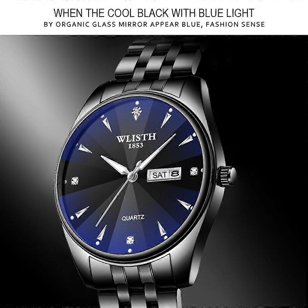 Type F WLISTH S520 Date Week Display Luminous Quartz Wrist Watch for ...