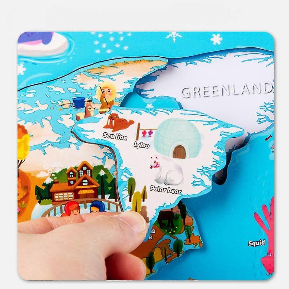 World Map Puzzle Magnetic Suction, Cognitive Geography, Suitable For ...