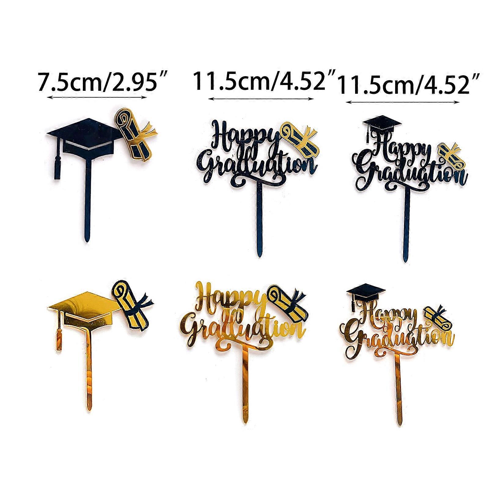 Elegant Customized Graduation Cake Toppers Graduation Party Cake Pick ...