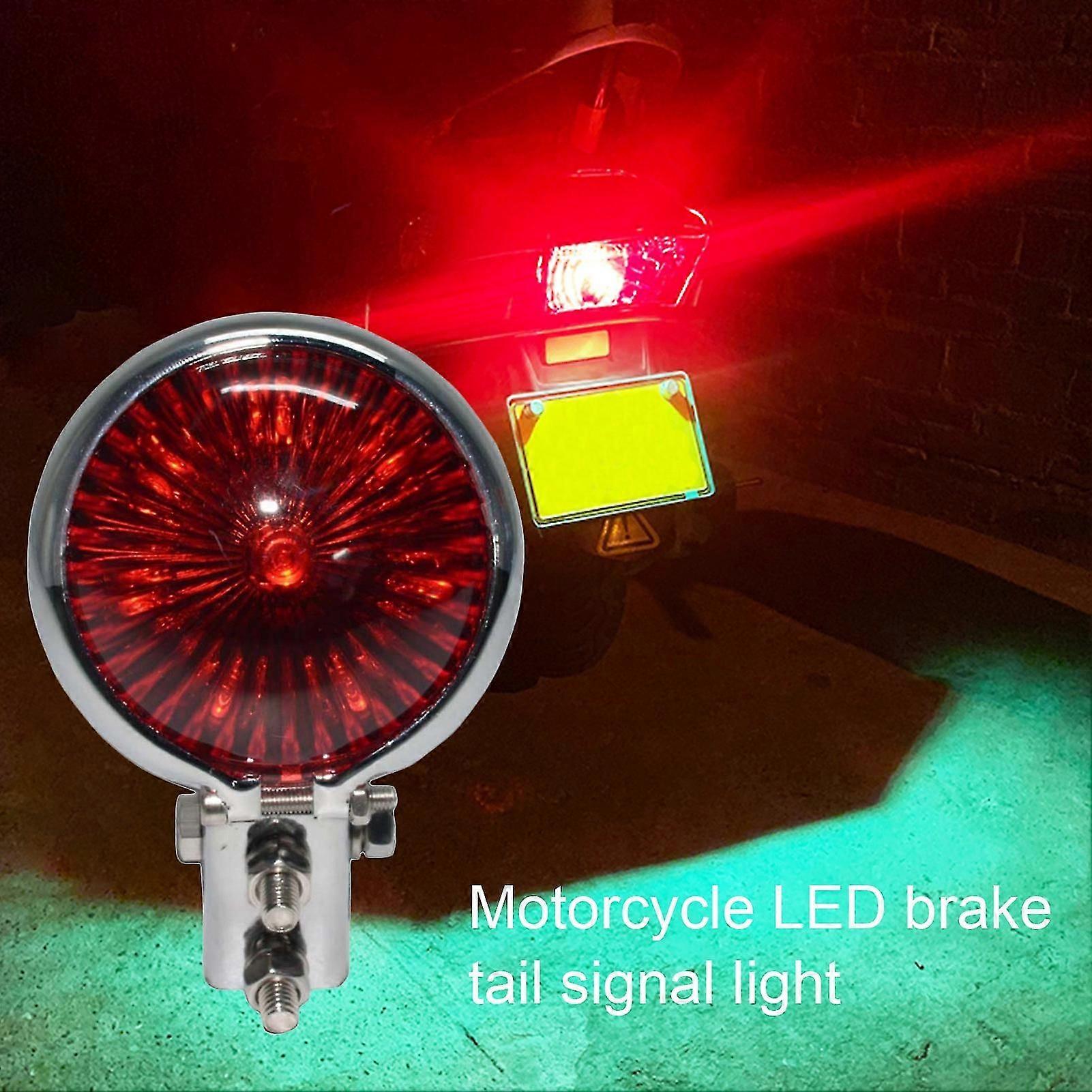 Rear Tail Light High Brightness Small Round Retro Motorcycle LED Brake ...