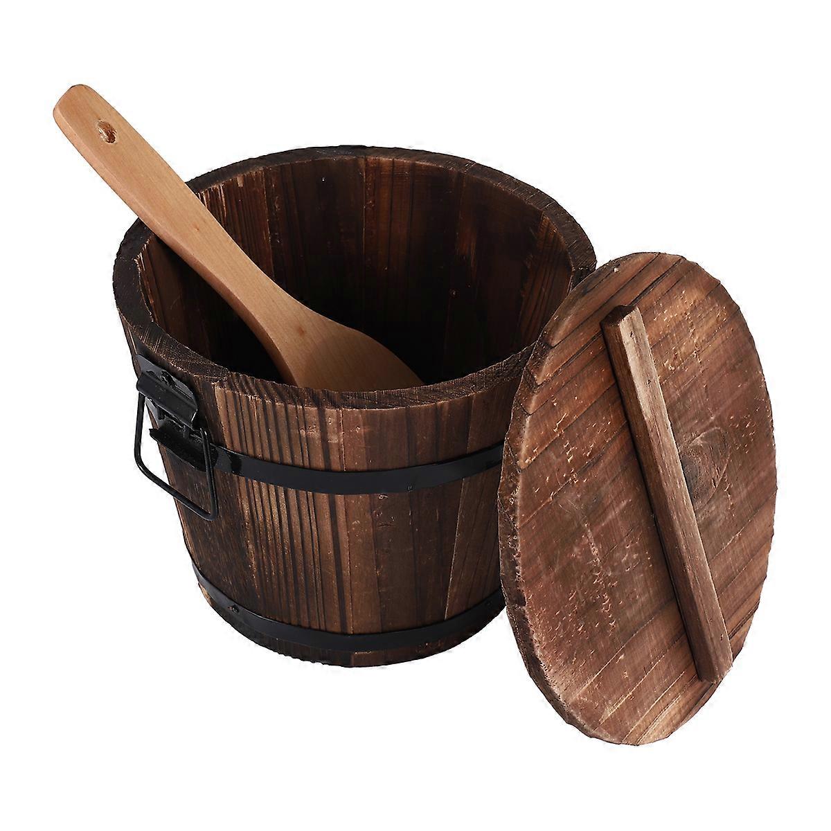Wooden Rice Bucket Korean Bibimbap Bucket Japanese Cuisine Sushi Bucket ...