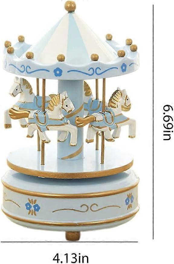 Music Box Gift Wrapped Carousel Horses Home Decorative Show Ornament ...
