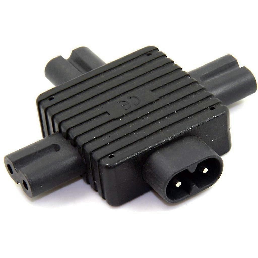 IEC320-C8 to Triple C7 Adapter, Power Supply Converter 15A 250V AC Plug ...