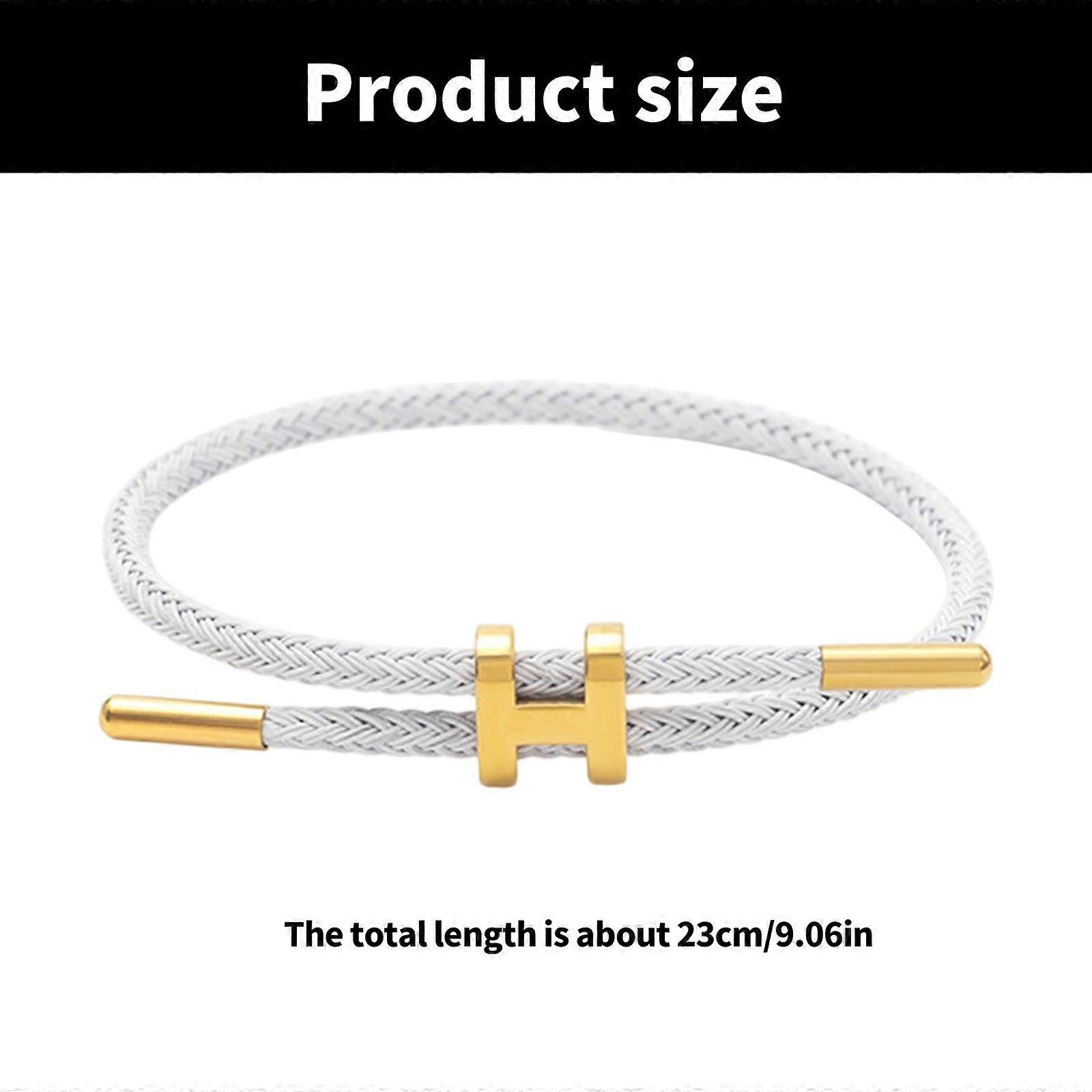 Women's Bracelet Featuring Polished H Shape Buckle and Adjustable ...