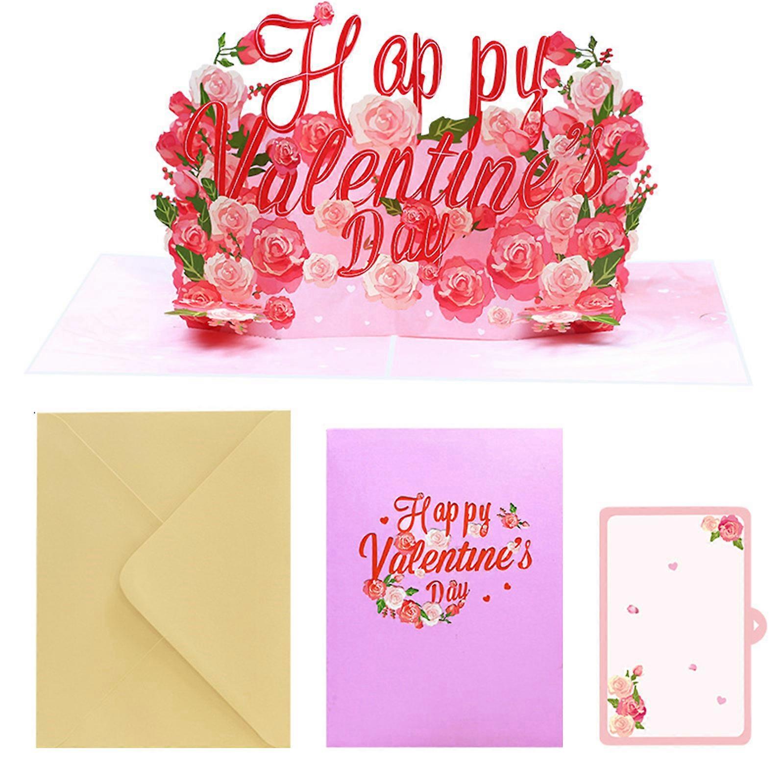 3D Valentines Card with Envelope Valentines Greeting Card for Family ...