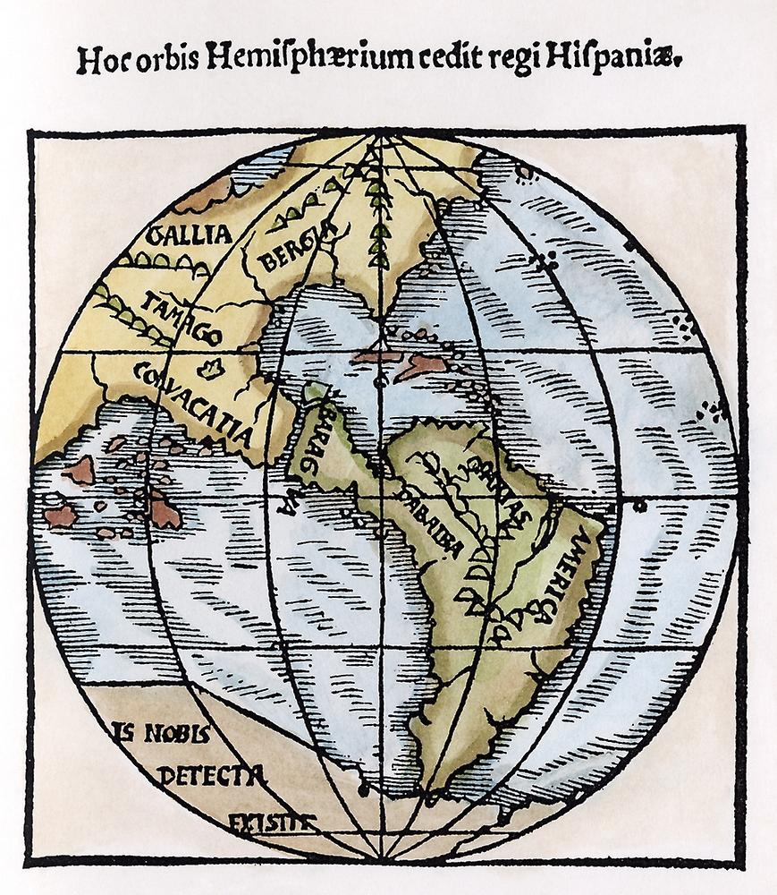 World Map, 1529. /Nthe Western Hemisphere In The World Map By ...