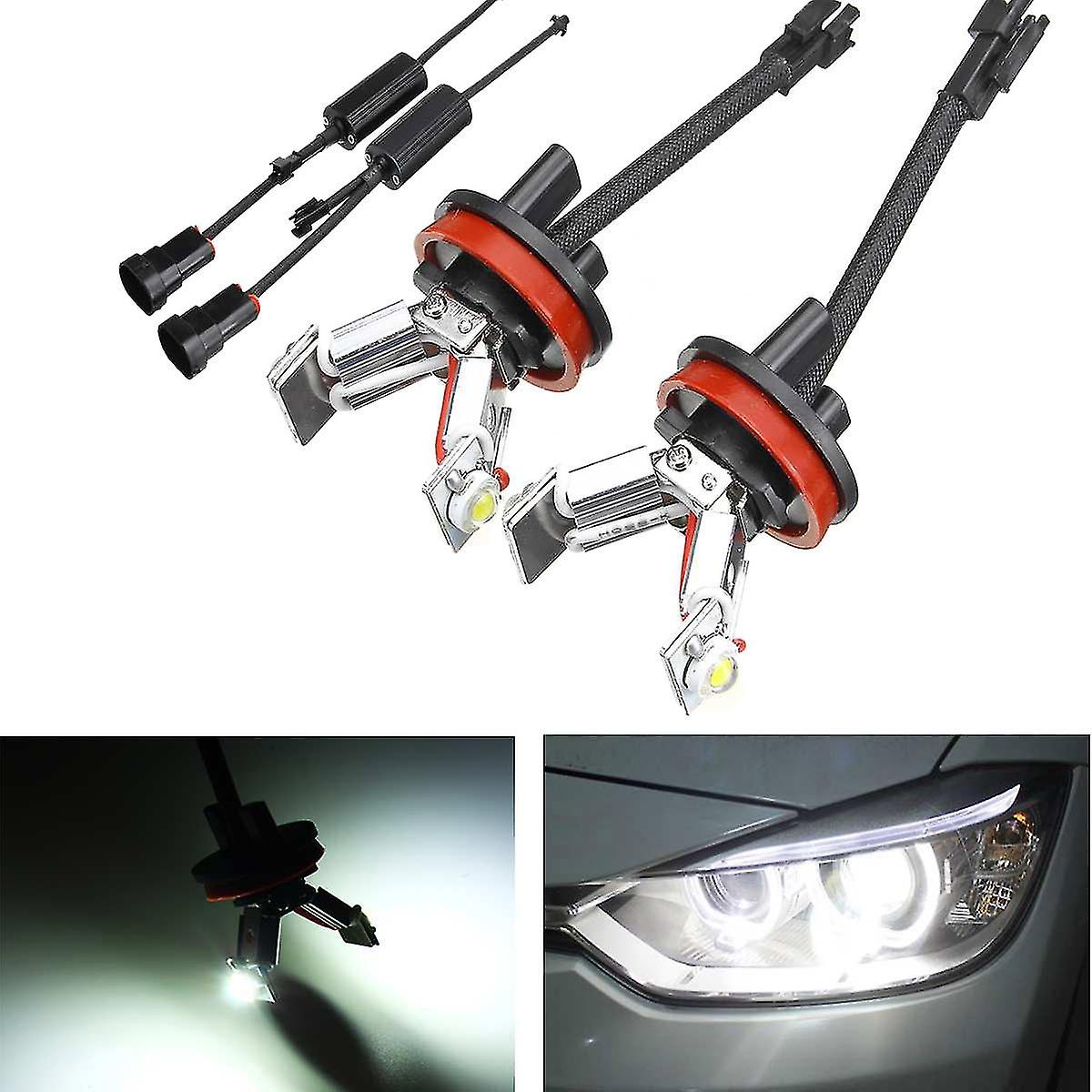 2pcs Car Led Angel Eye Light 6000k H8 Light Bulb For E82 E87 E90 E91 ...