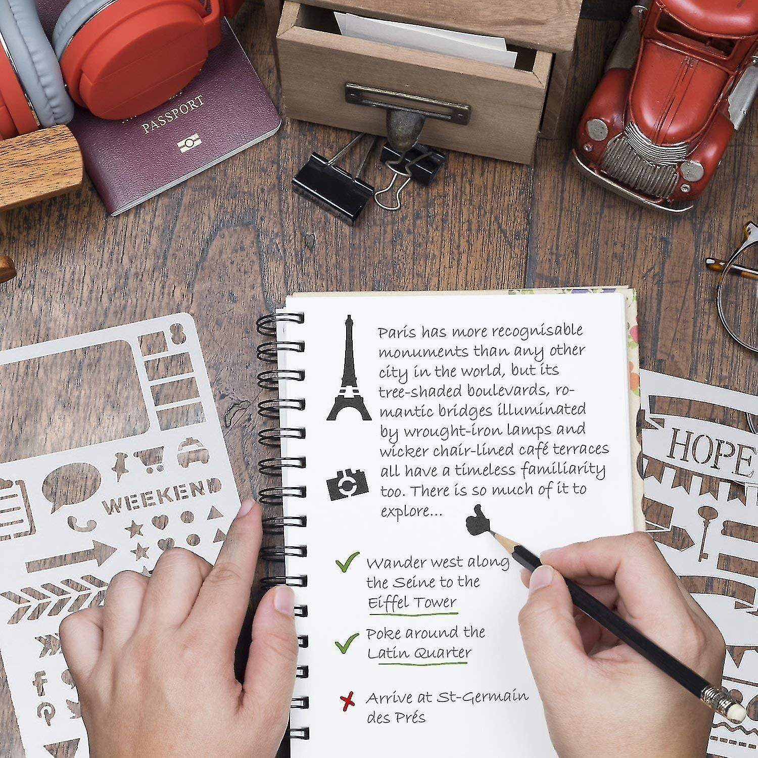 Bullet Journal Stencils Set 20 Pcs Plastic Planner Stencil For Diary ...