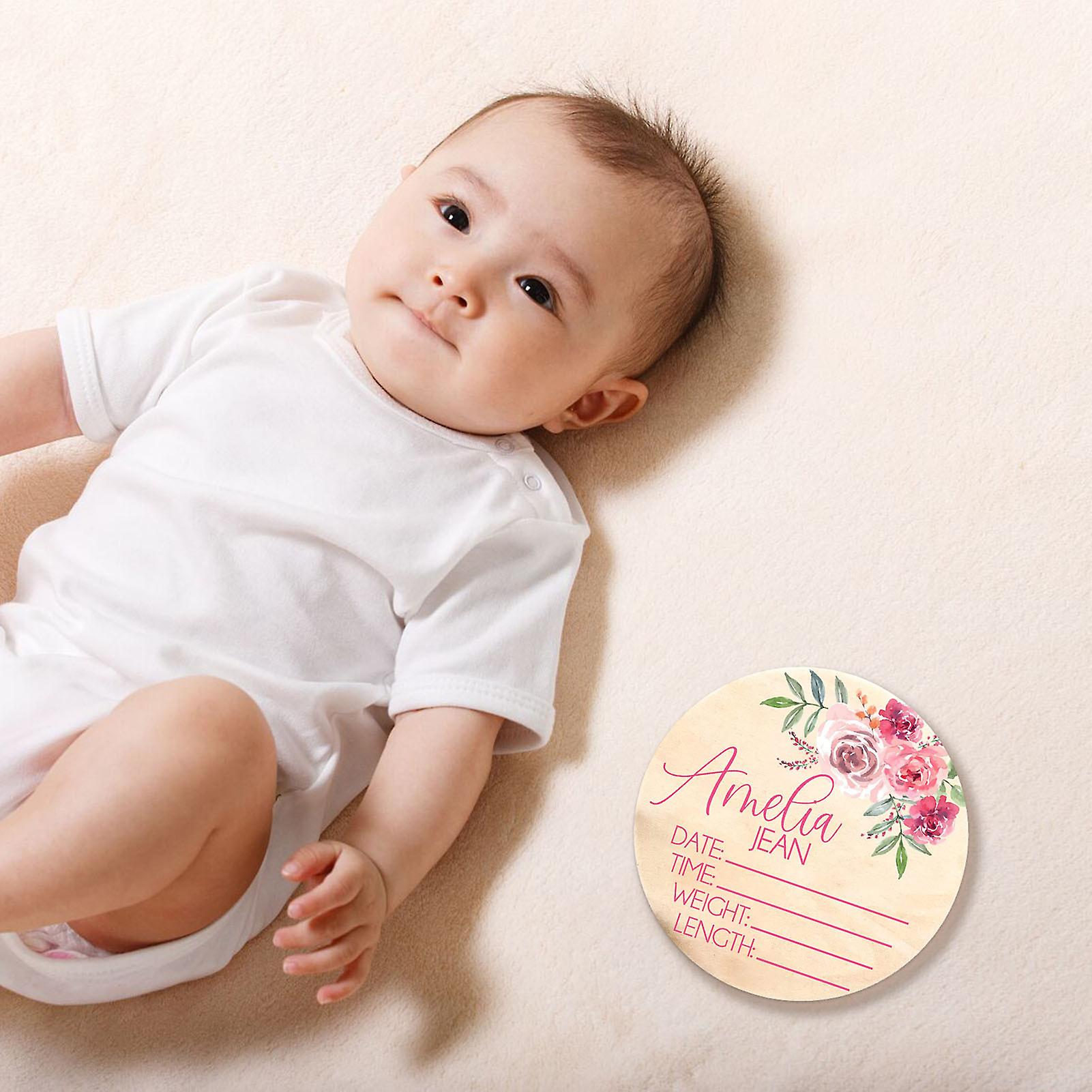 Birth Announcement Plaque Engraved Ornamental Cute Baby Name Reveal ...