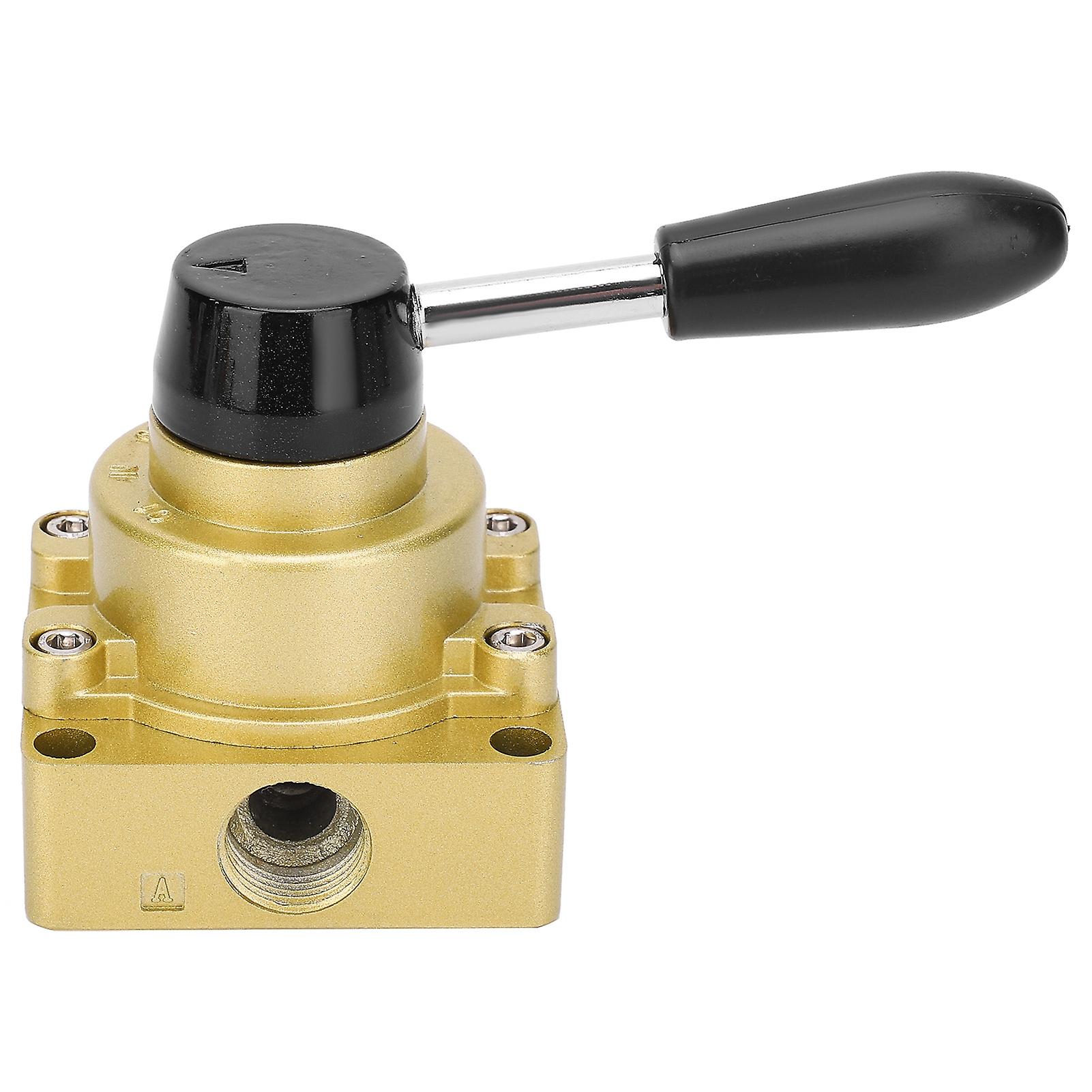 Rotary Lever Hand Valve 3 Position 4 Way Pneumatic Air Flow Control Switch Equipment HV‑04 ...
