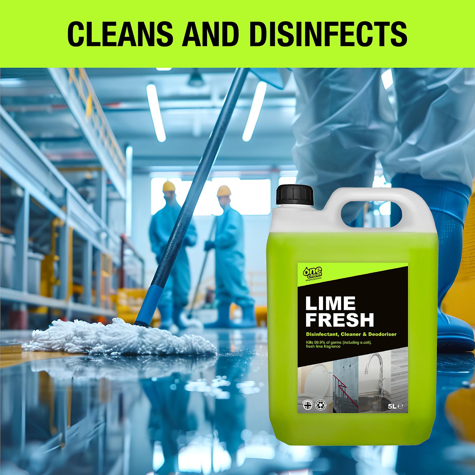 Lime Fresh Disinfectant and Cleaner 2 x 5 L, One Chem Professional ...
