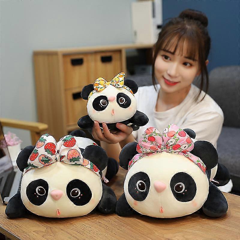 Cute Panda Doll Plush Toy Hairband Panda Pillow Cartoon Home Ornament ...