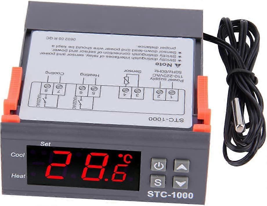AC 110V-220V Temperature Controller, STC-1000 All-Purpose Digital Thermostat with NTC ...