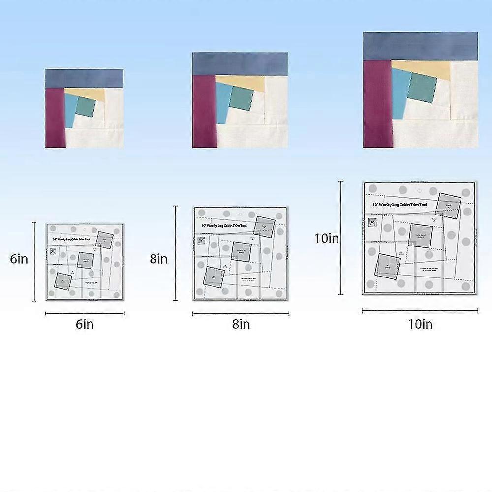 Wonky Log Cabin Trim Tool DIY Quilting Template Sewing Log Cabin Making ...