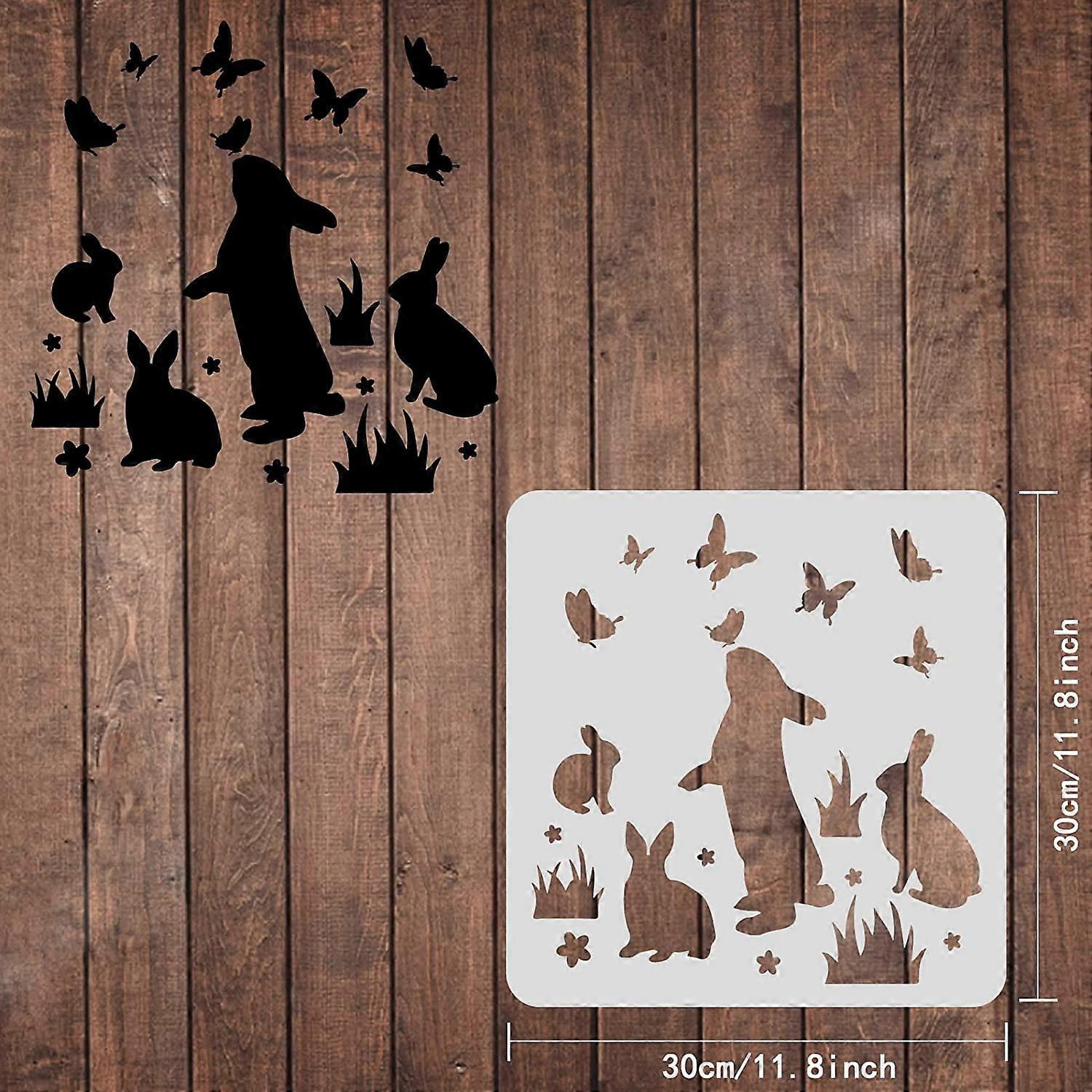 Easter and Bunny Drawing Painting Stencils Templates (11.8x11.8inch ...