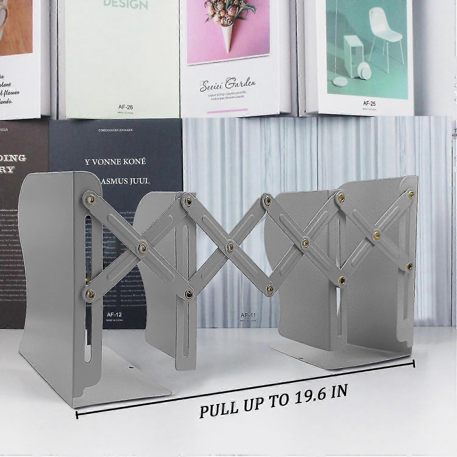 Adjustable Bookends, 19 Inch 2 Dividers Heavy Duty Metal Bookcase, Book ...