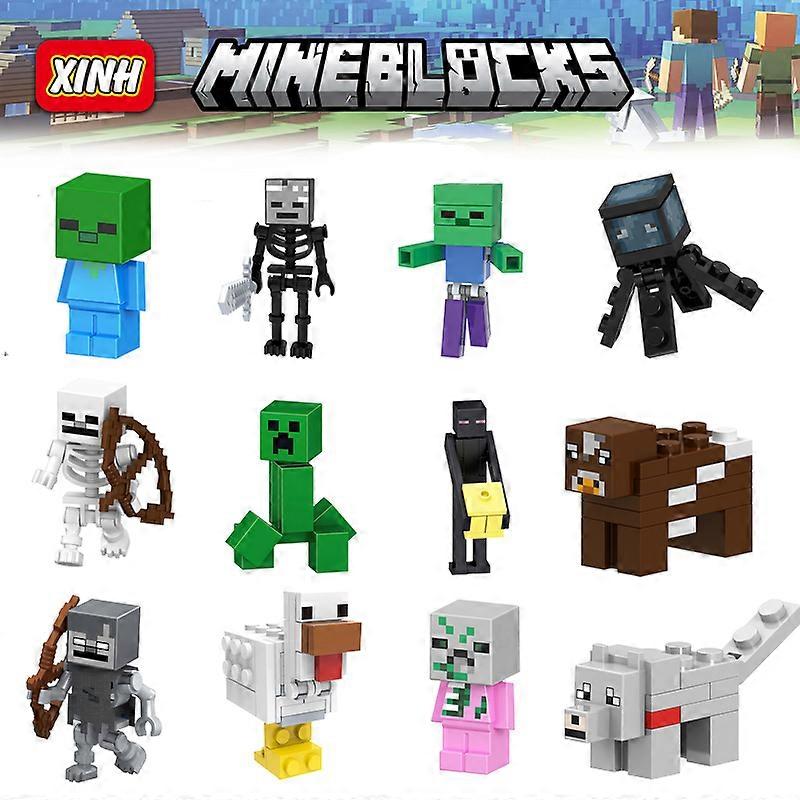 Game Minecraft mini Figure Model Toys MC Figure Cartoon Garage Kit ...