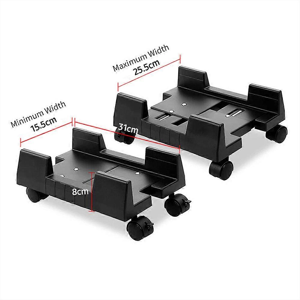 Mobile Desktop Computer Floor Stand Rolling Wheels Adjustable Width PC ...