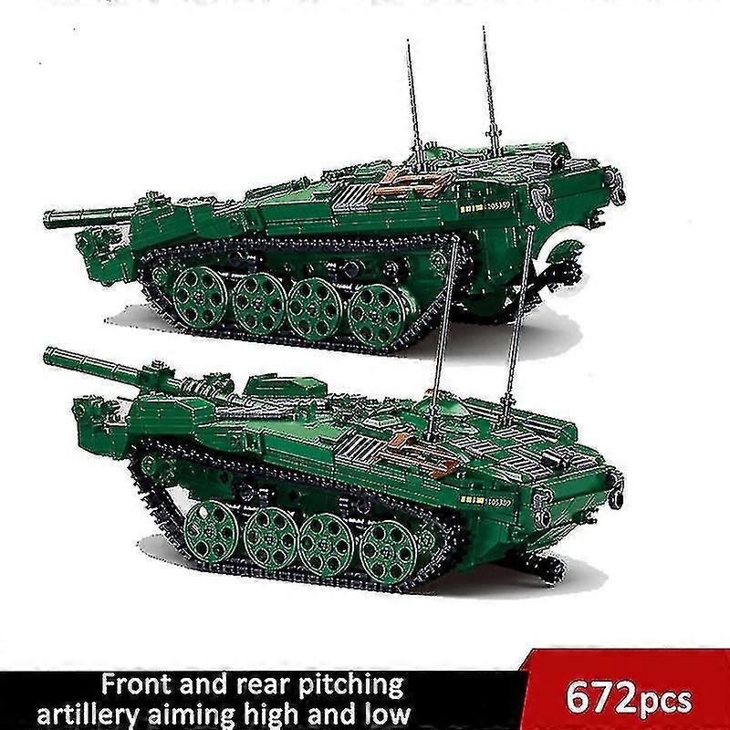Ww2 Military Strv-103 Tank Army Armored Vehicle Mould King Building ...