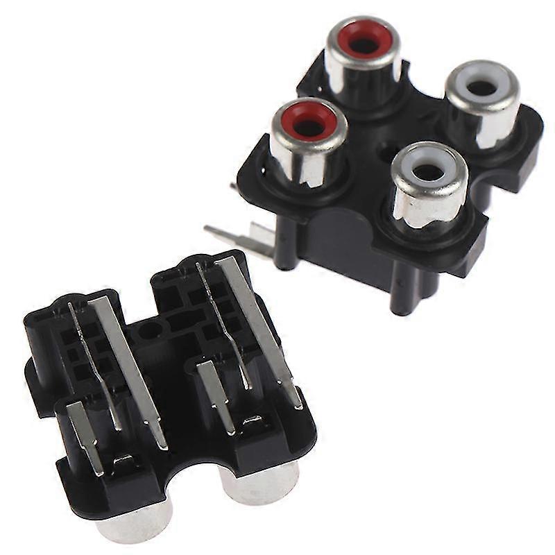 2pcs 4way 6pin Rca Female Audio Video Plug Av Concentric Socket ...