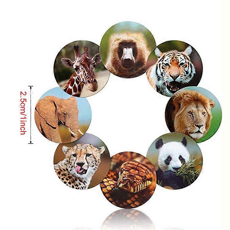 500 Pieces Animal Stickers Zoo Animal Roll Stickers 1 Inch Self ...
